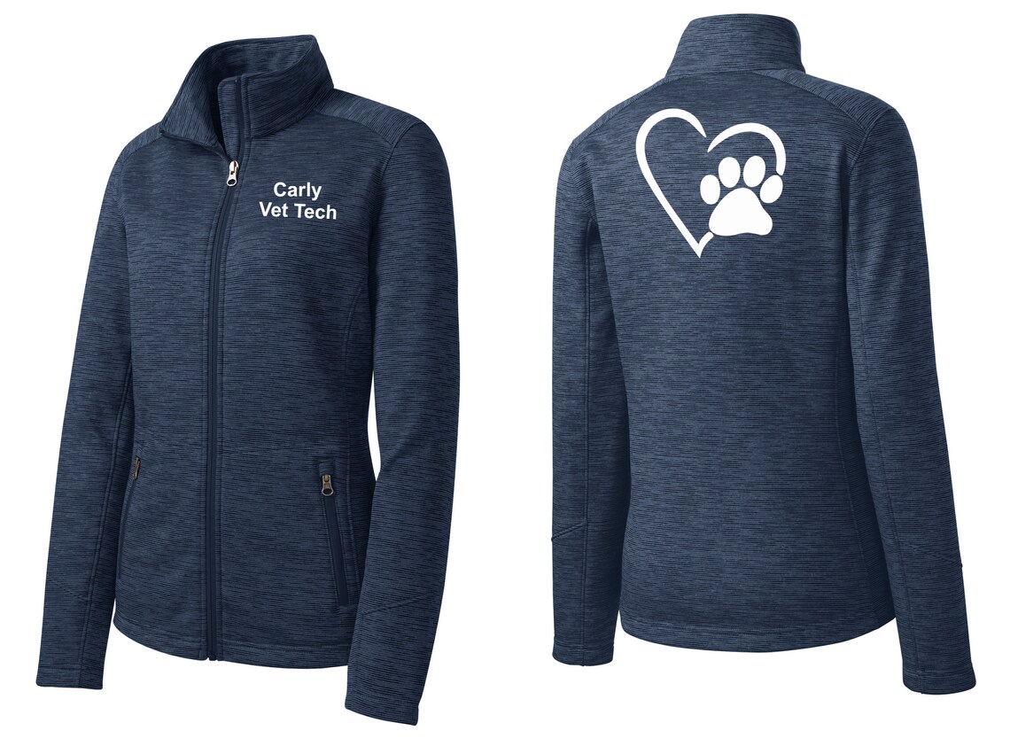 Vet Tech Embroidered Jacket Veterinary Jackets Work Jackets Women's Zip ...