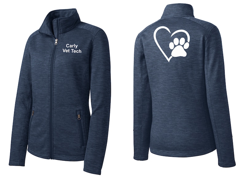 Vet Tech Embroidered Jacket Veterinary Jackets Work Jackets Women's Zip ...