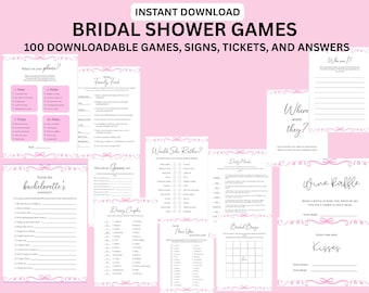 Bachelorette, Pink, Glitter, Games, Bridal Shower Games, Bachelorette ...