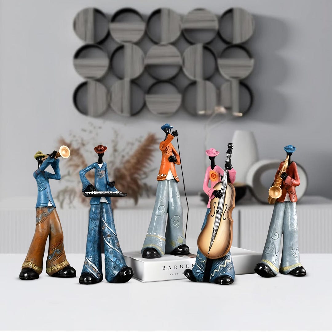Jazz Musician Figurines, Resin Band Statues, Modern Music Decor ...