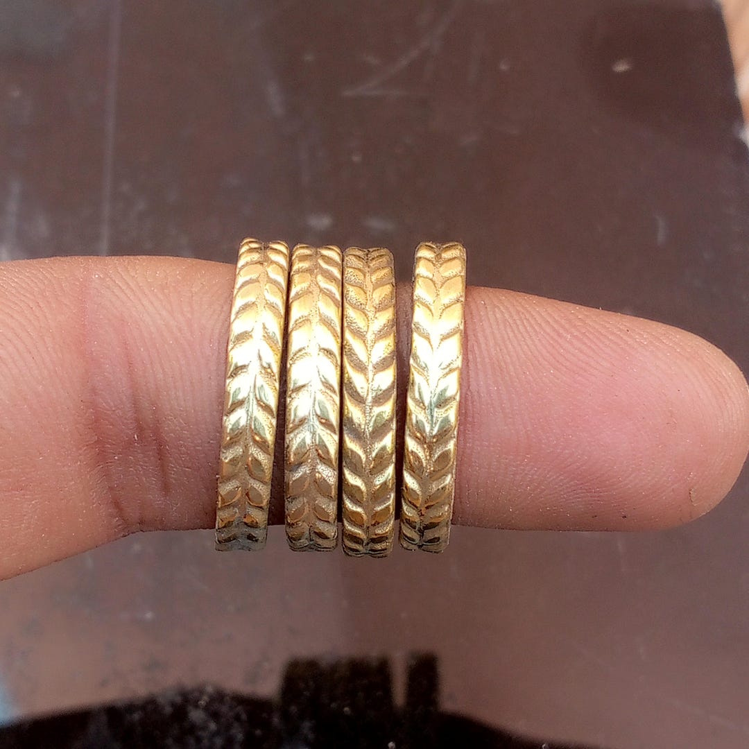 Handmade Brass Meditation Rings, Set of 4 Stacking Bands - Etsy