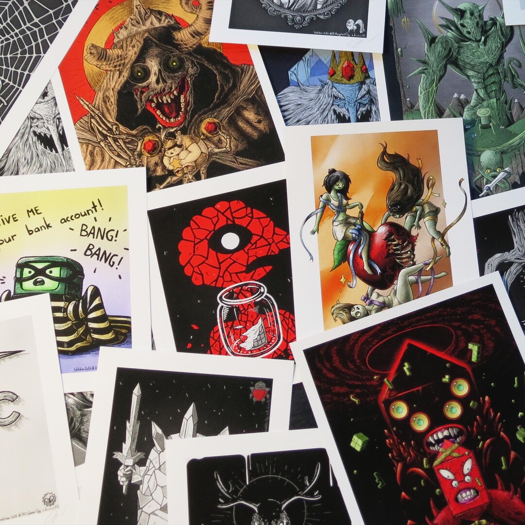 Random Mini-prints Set, Adventure Time Inspired Art by S_k_a_r_t - Etsy
