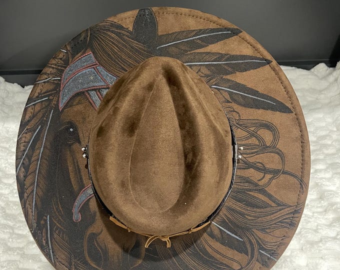 Engraved Vegan Suede Fedora • Horse Western Hat - Etsy