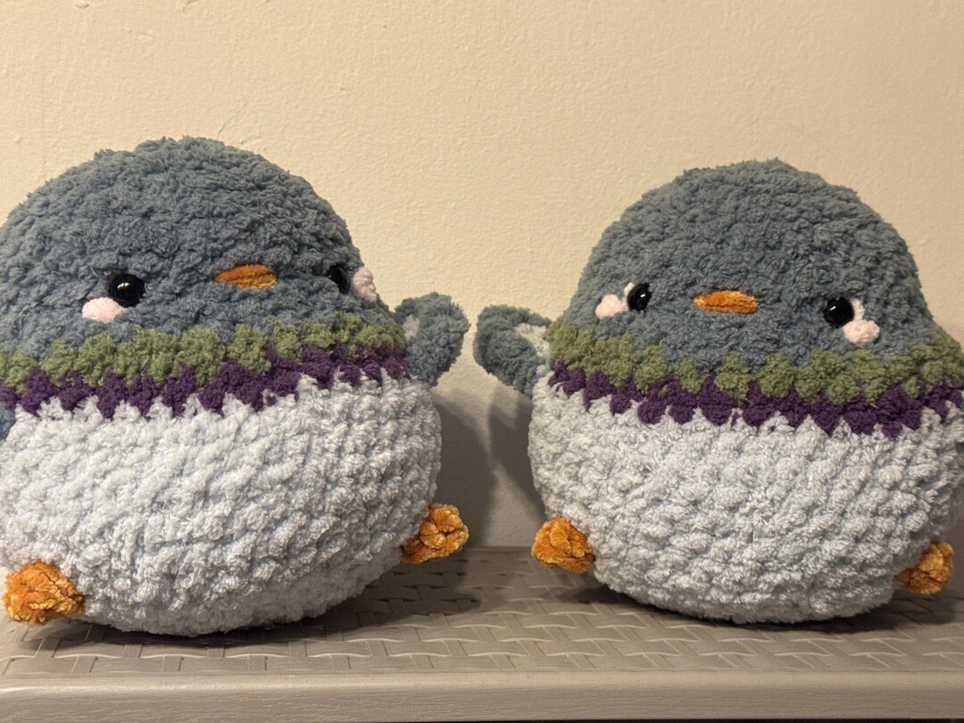 Handmade Crochet Pigeon Plush | Soft Chenille Bird | Amigurumi Pigeon ...