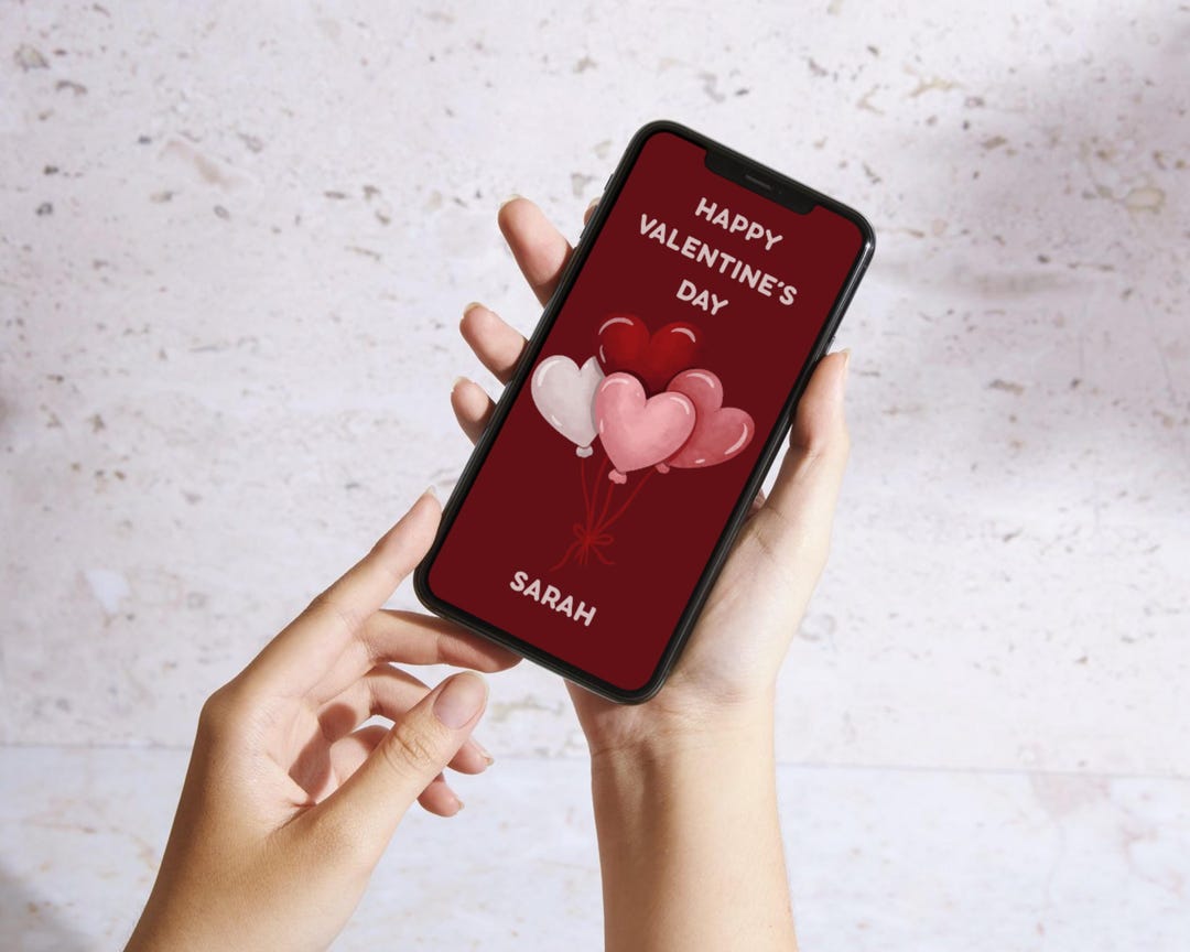 Editable Valentine’s Day E-card | Personalised Name Mobile Digital Card ...