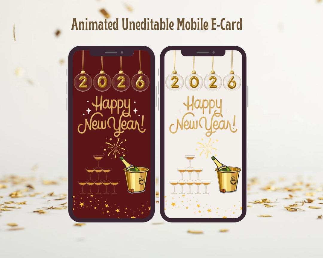 2026 New Year’s Eve Animated Ecards | Mobile Phone Video Greeting | Non ...