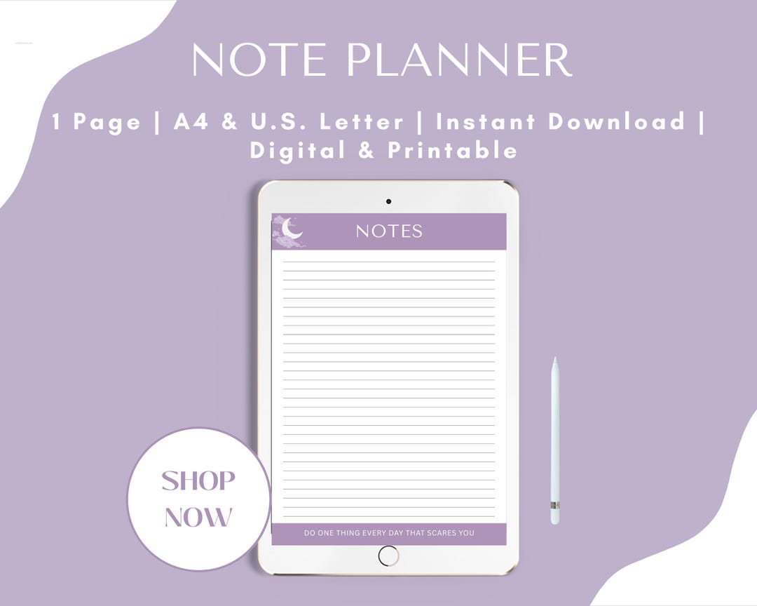 Luna Mindset Notes Planner Printable (digital PDF) - Etsy