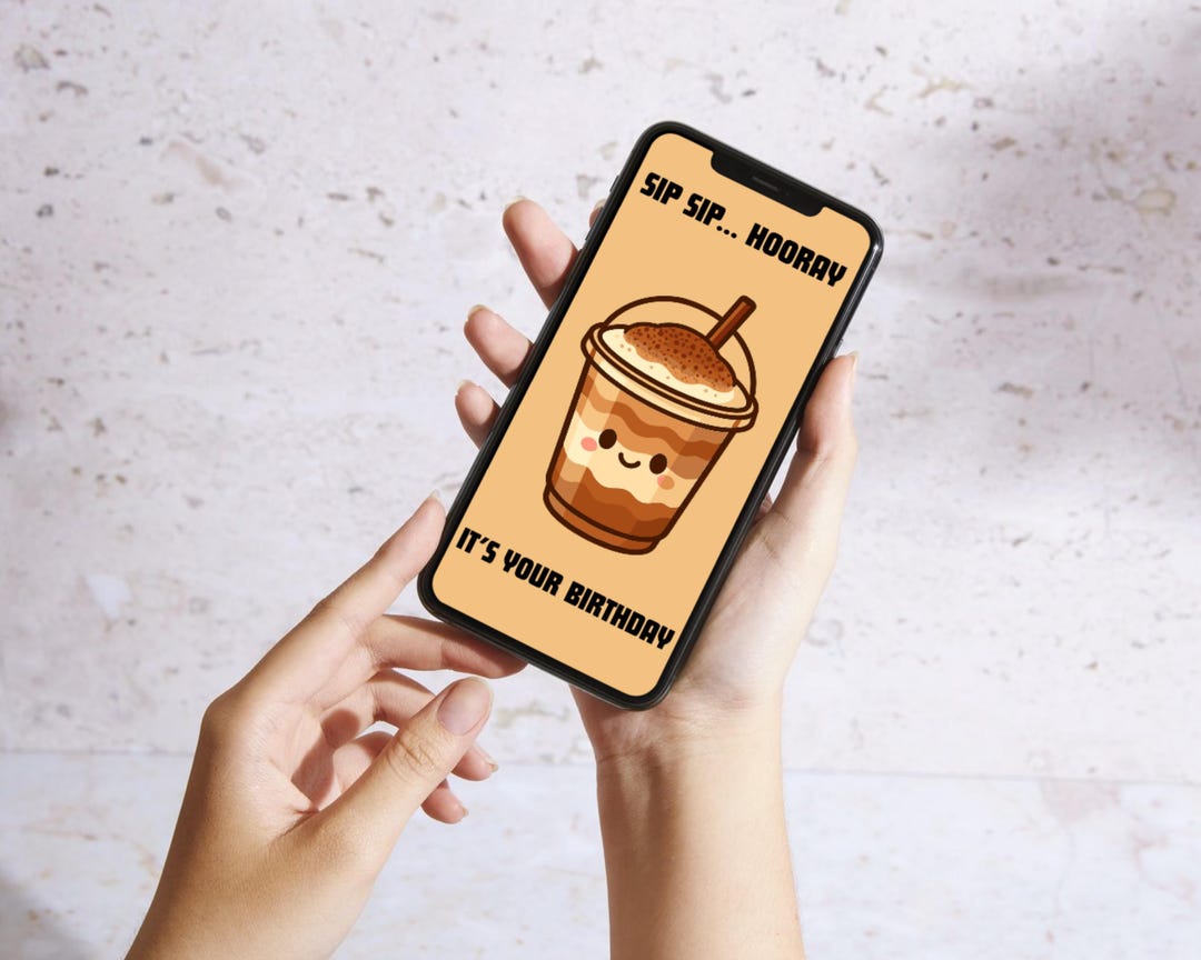 Animated Iced Coffee Birthday E-card | Funny Coffee Pun | MP4 Digital ...