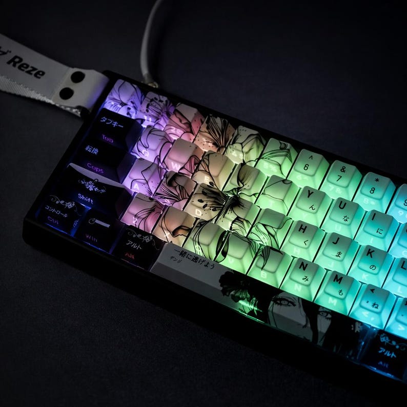 Reze Bomb Devil Chainsaw Man Anime Inspired Keycaps, 126 Keys PBT ...