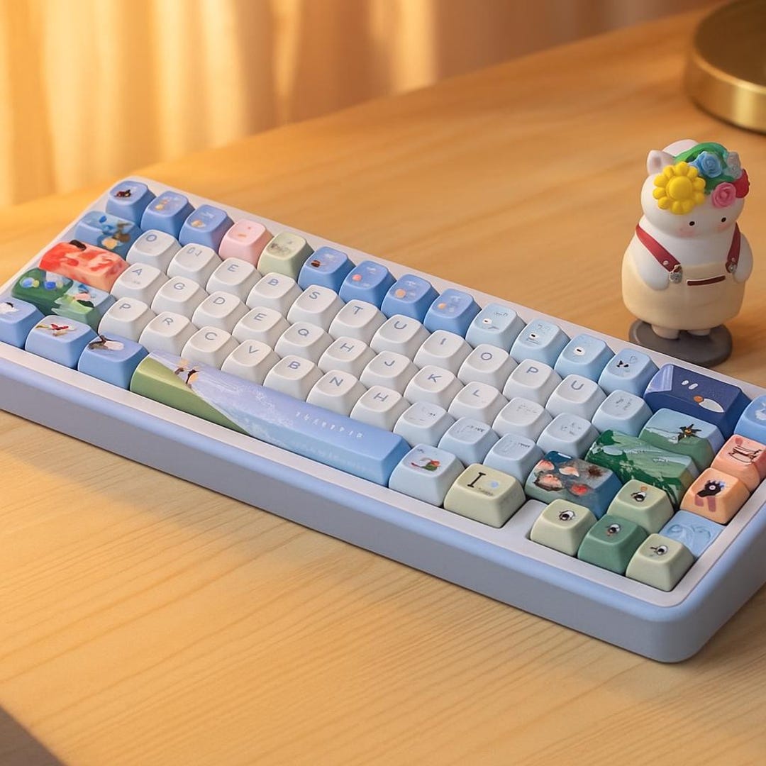 Anime-inspired 143-key Set | Ghibli-style PBT Keycaps With Remover Tool ...
