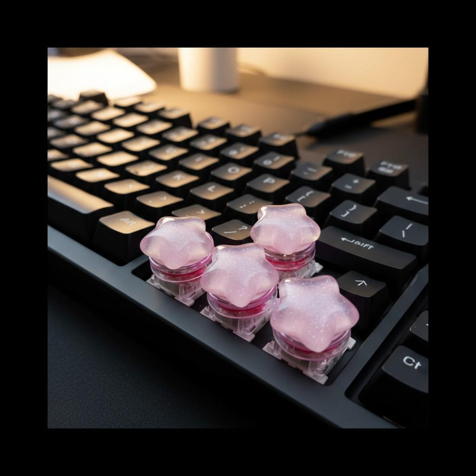 Kawaii Resin Star Keycaps | Glitter Artisan Keyboard DIY Accessories ...