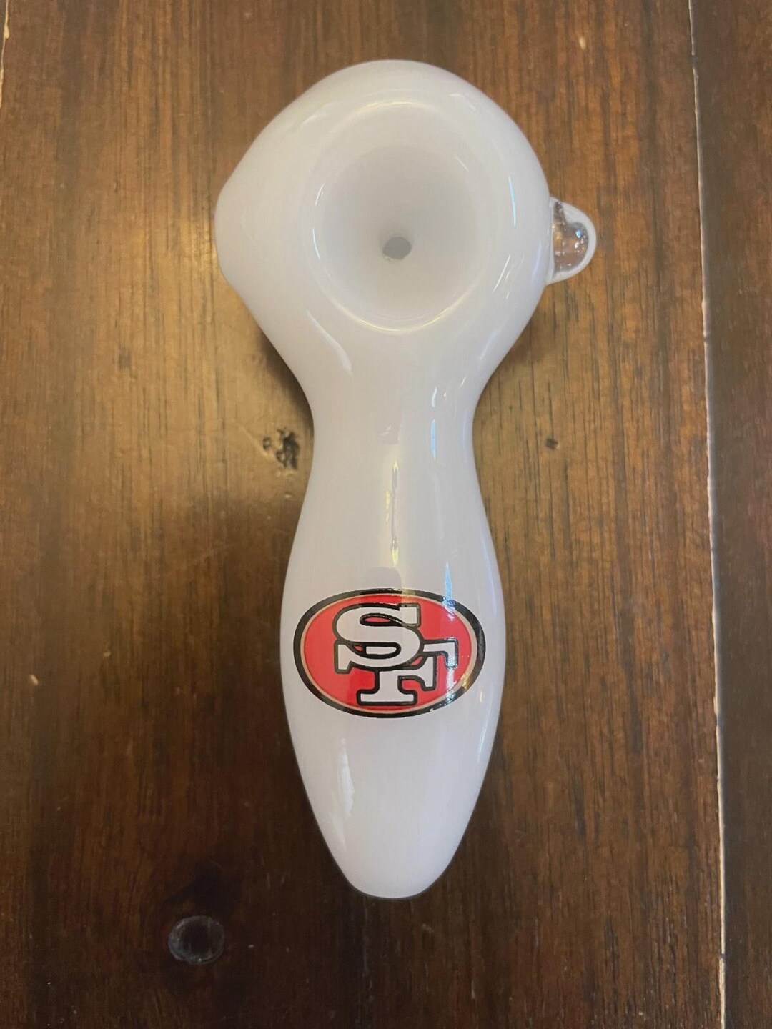 4" Premium Glass Pipe White SF San Francisco 49ers Football Thick ...