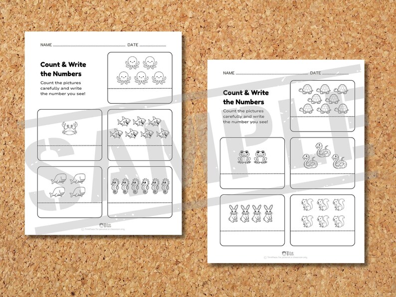 Count and Write Numbers 1-10 Worksheets – Preschool Math (A4 & US ...