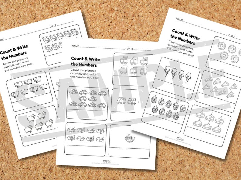 Count and Write Numbers 1-10 Worksheets – Preschool Math (A4 & US ...