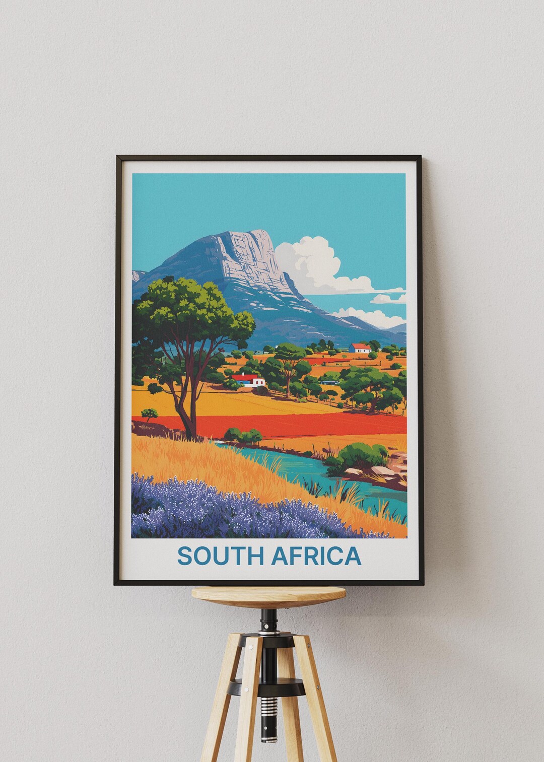 South Africa Poster - Cape Town - Africa - South Africa - Travel Poster ...