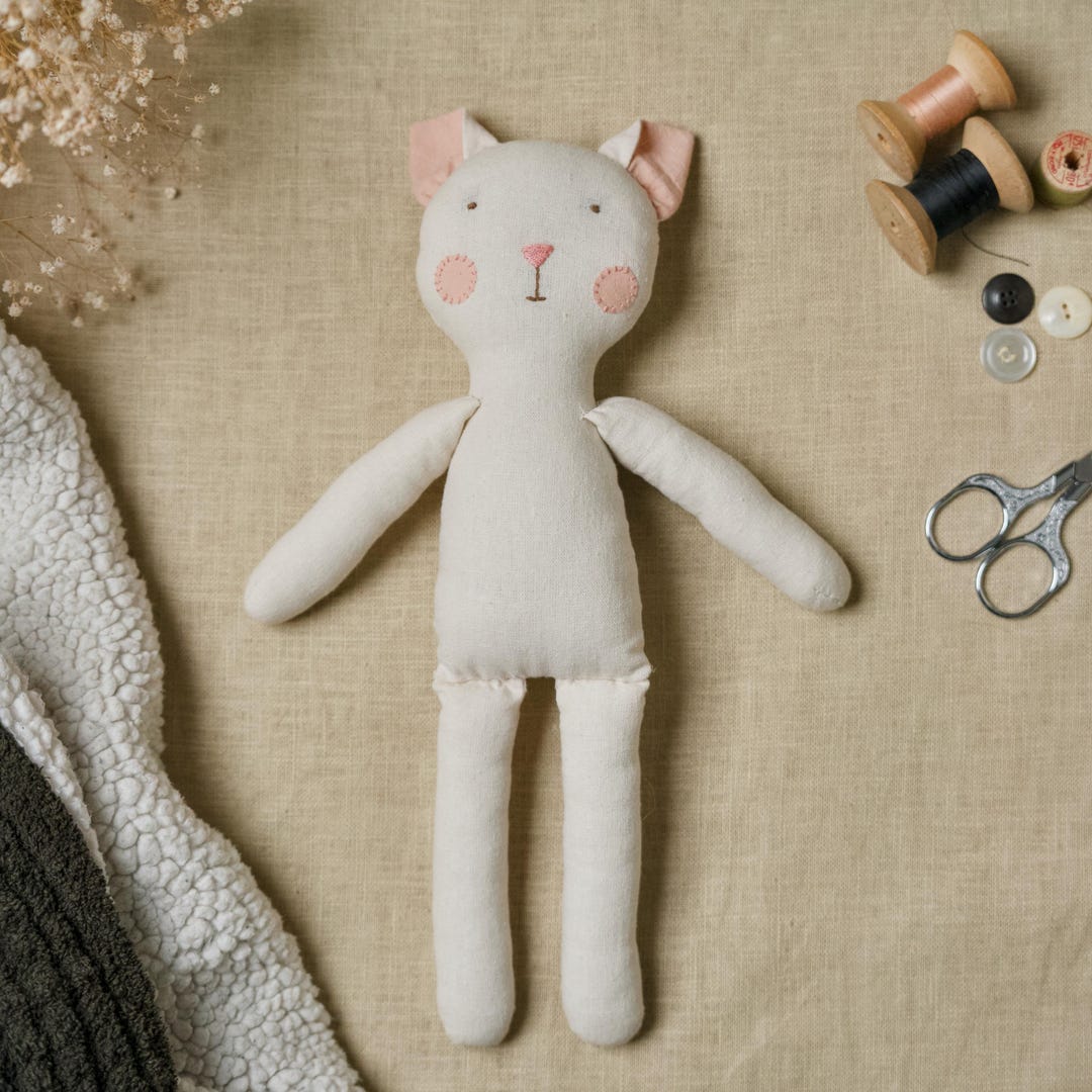 Stuffed Cat Sewing Kit – Handmade Plush Cat – DIY Soft Toy Project ...