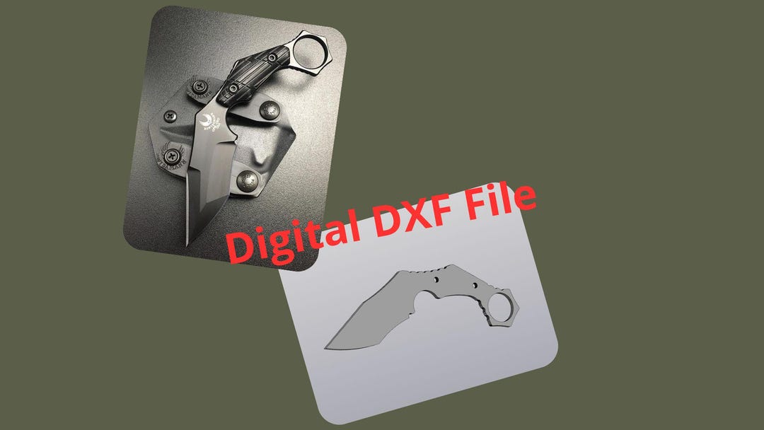 Knife Blank Digital DXF File DIY Template | CNC Cutting Pattern ...