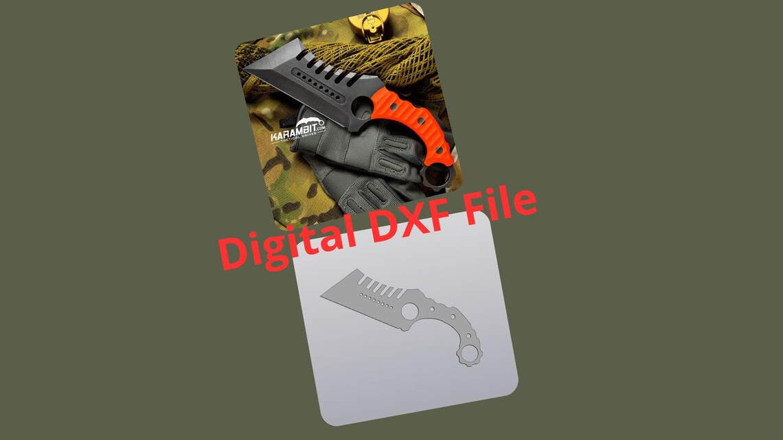 Karambit Knife V2 Blank Template DXF File | CNC Cutting Pattern ...