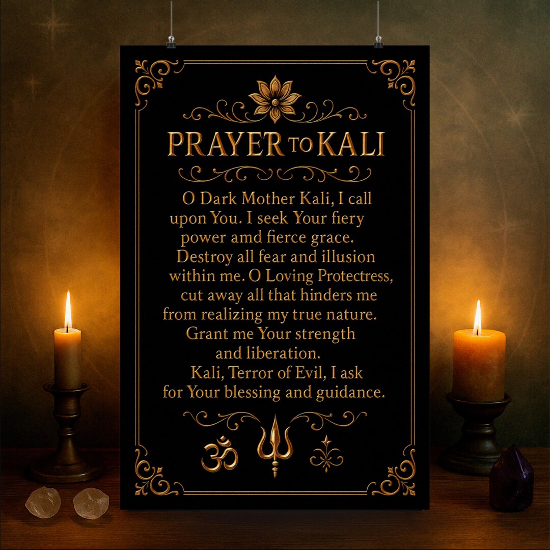 Prayer to Kali Poster | Dark Goddess Wiccan Art | Witchcraft Pagan Wall ...