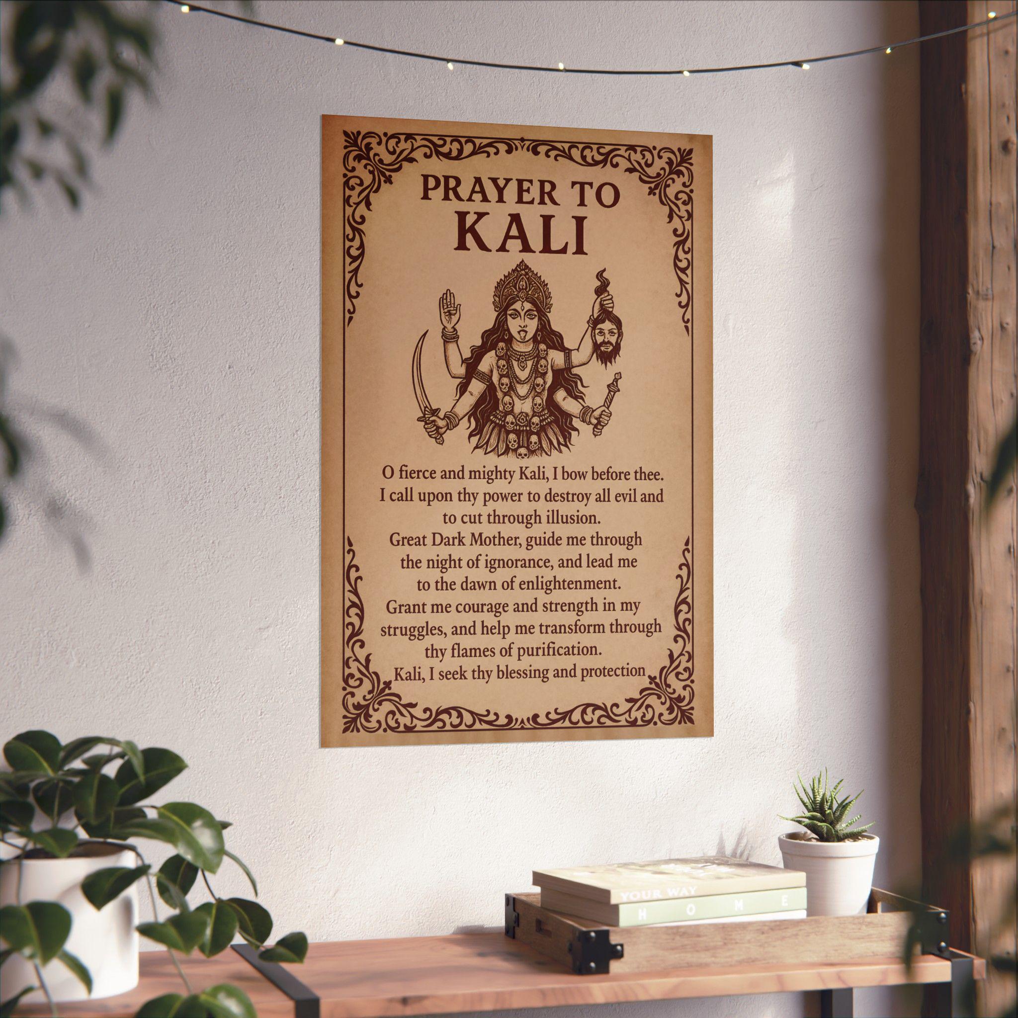 Prayer to Kali Poster | Dark Goddess Witchcraft Art | Wiccan Pagan Wall ...