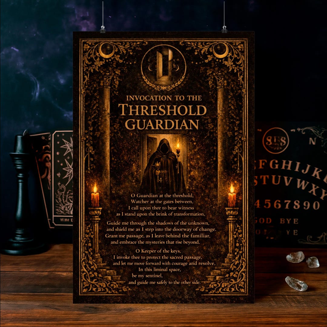 Invocation to the Threshold Guardian Poster: Liminal Ritual Wall Art ...