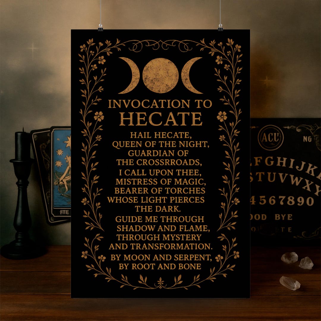 Hecate Invocation Poster | Witchcraft Altar Art | Wiccan Pagan Wall ...
