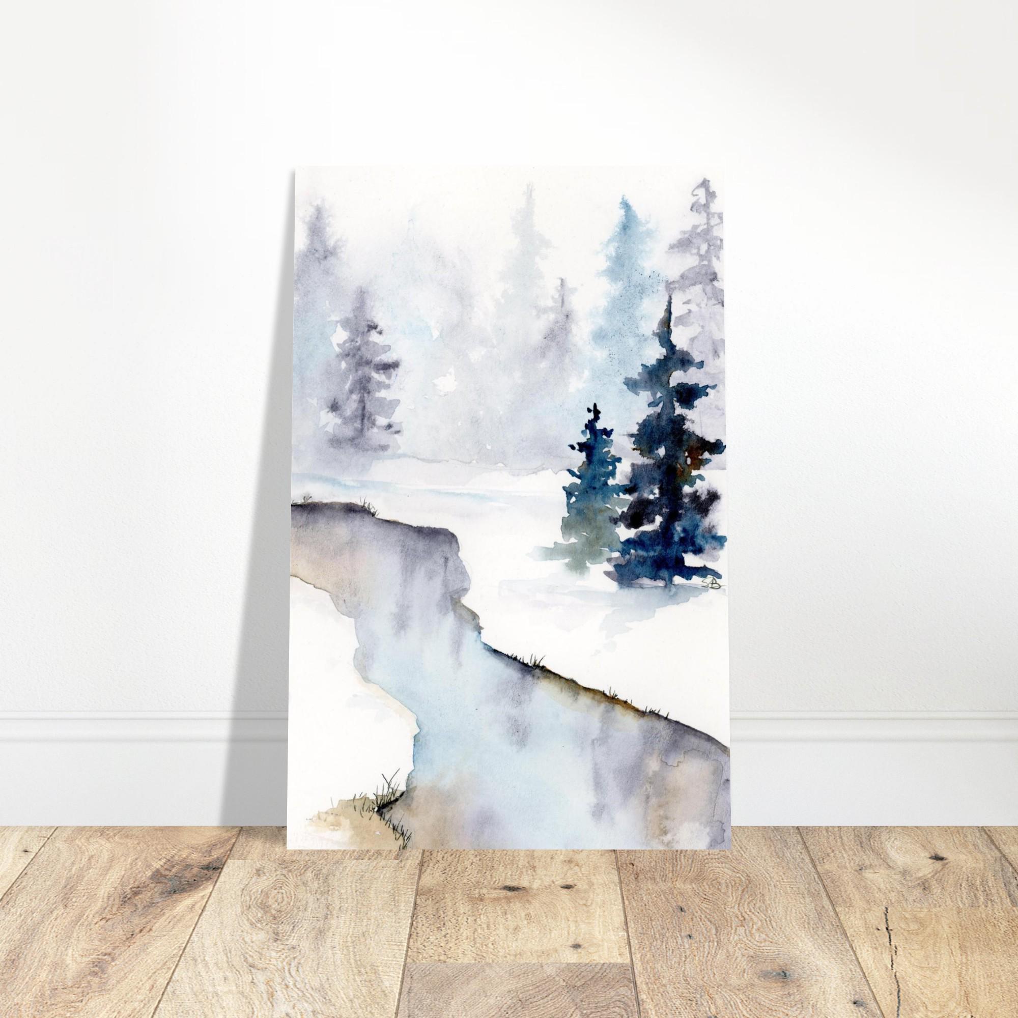 Frosty Winter Watercolor Art Print - Fine Art Poster - Etsy