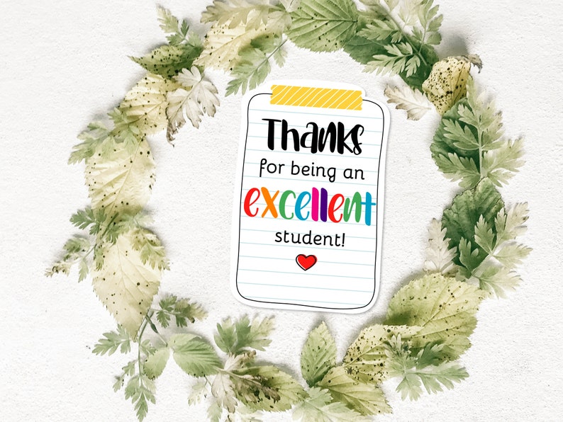 Student Appreciation Printable Tag, Graduation Gift, Excellent Student ...