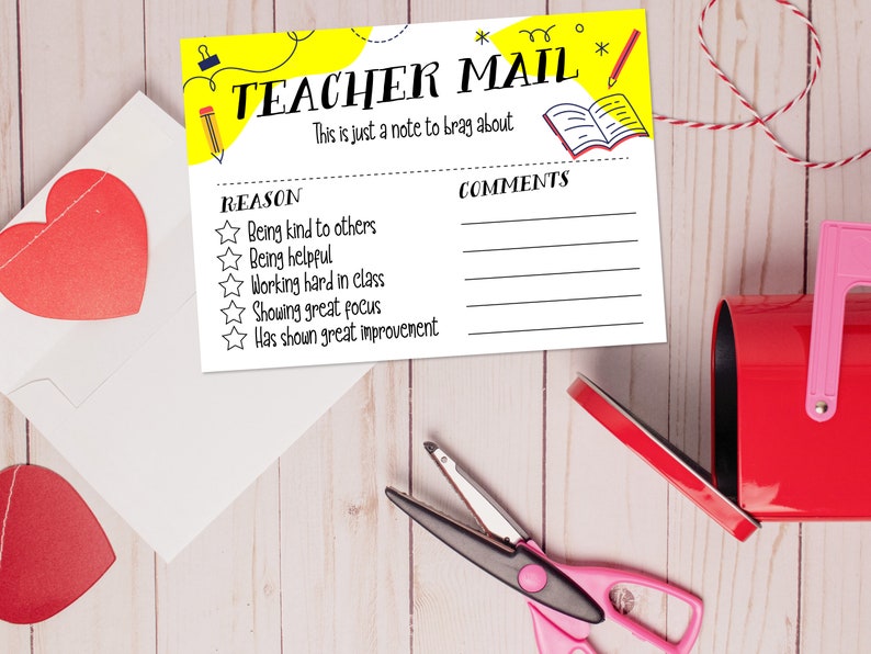 Bright Teacher Brag Note Home, Teacher Mail, Teacher Report, Reward ...