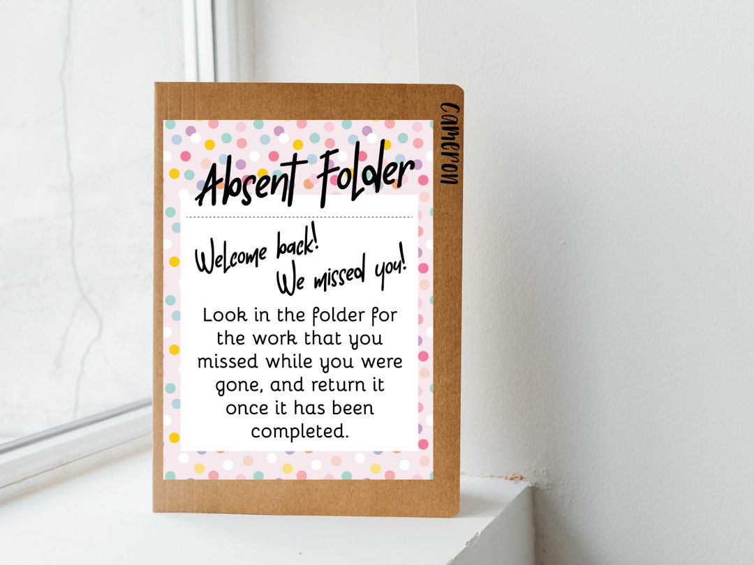 Teacher Resources Absent Folder Printable, Teacher Hack, Classroom ...