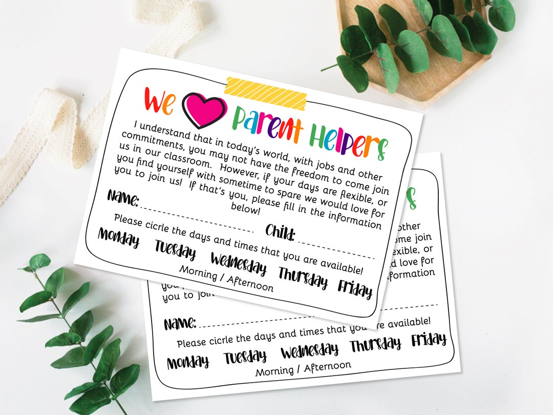 Parent Helpers Teacher Resources Printable, Back to School Checklist ...