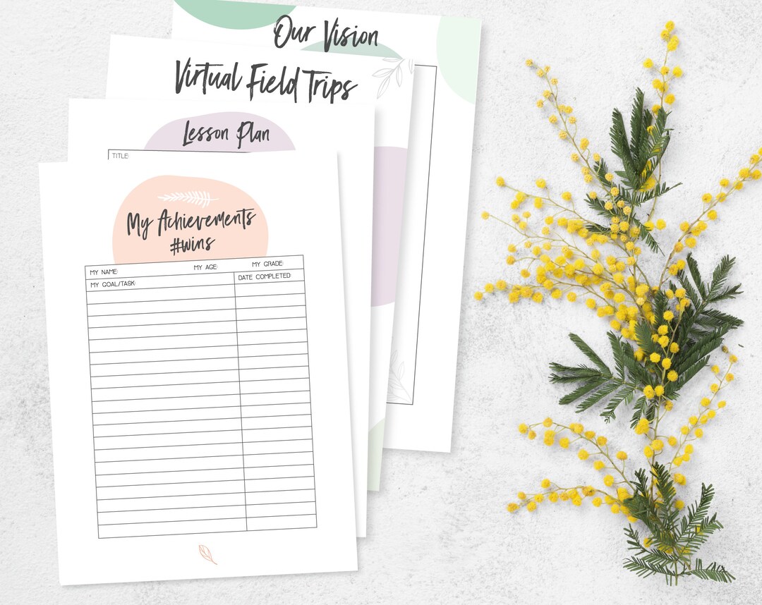 Botanical Homeschool Planner PDF Instant Download Digital - Etsy