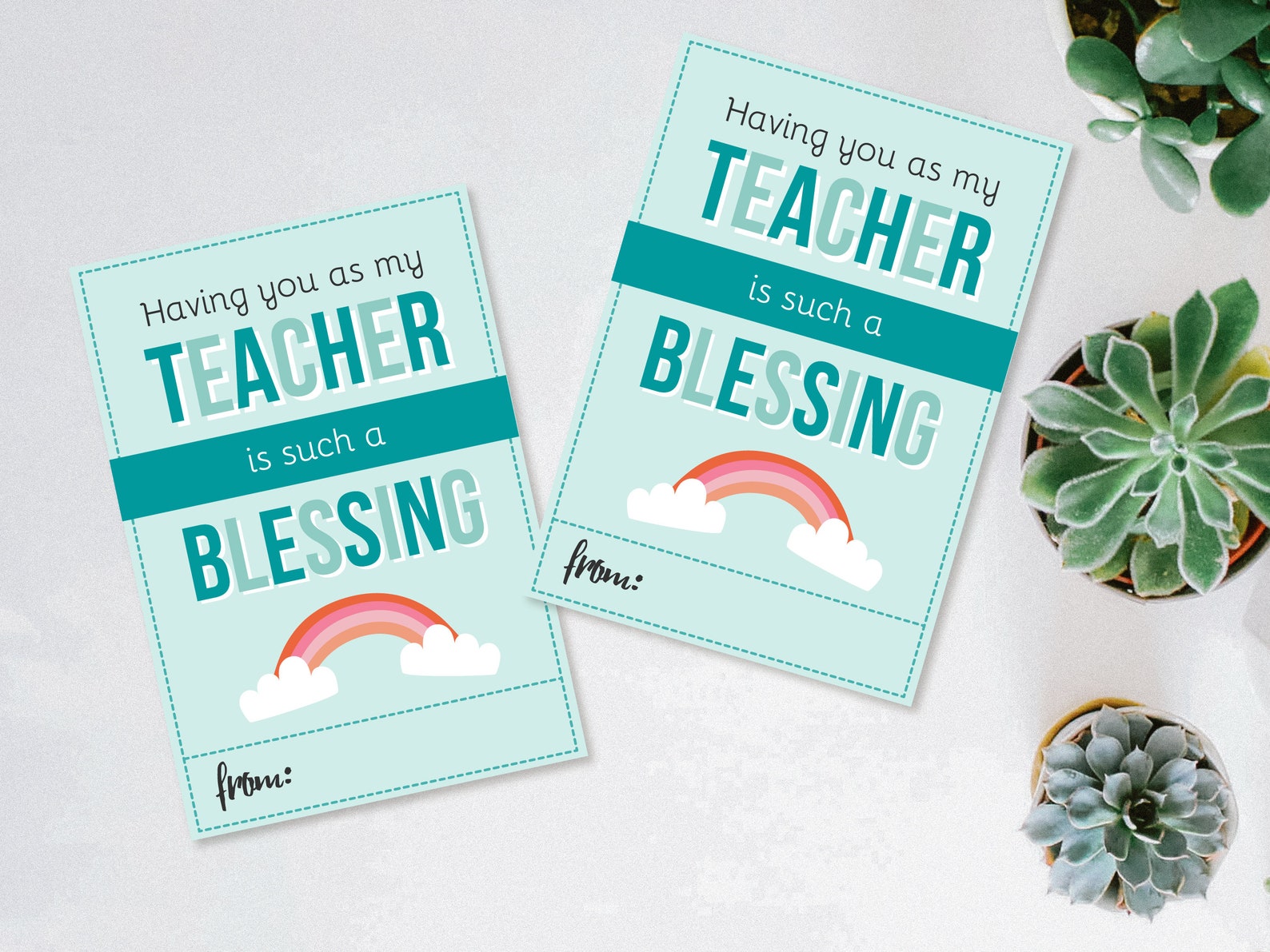 Having You as A Teacher is A Blessing, Teacher Appreciation Printable ...