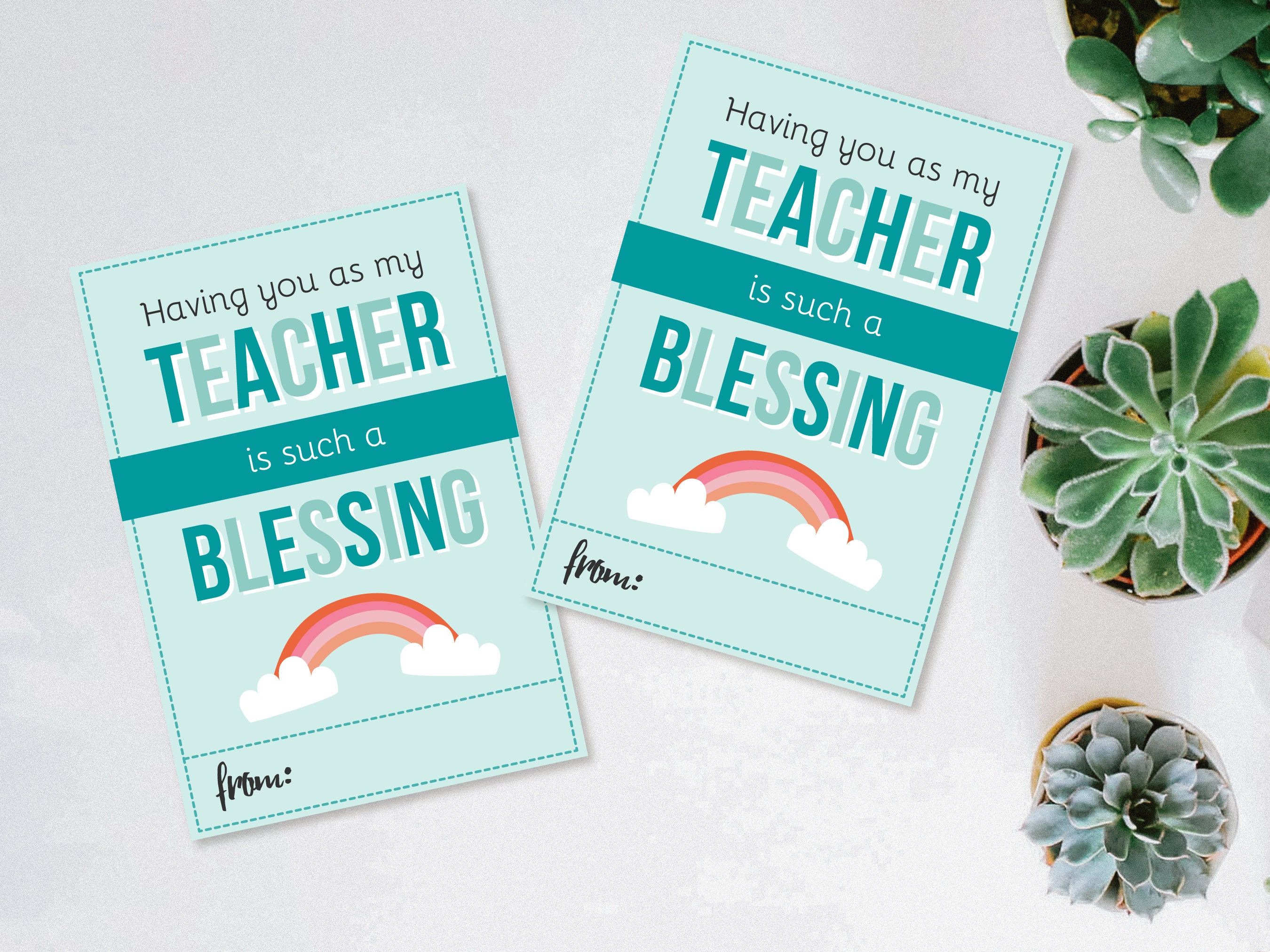Having You as A Teacher is A Blessing, Teacher Appreciation Printable ...