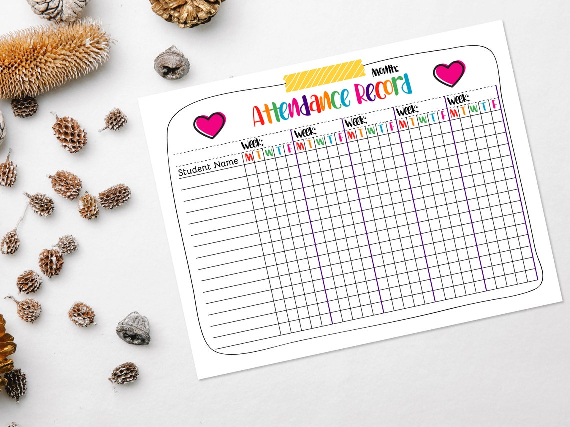 Homeschool Planner, Classroom Attendance Sheet, Teacher Log, Digital ...