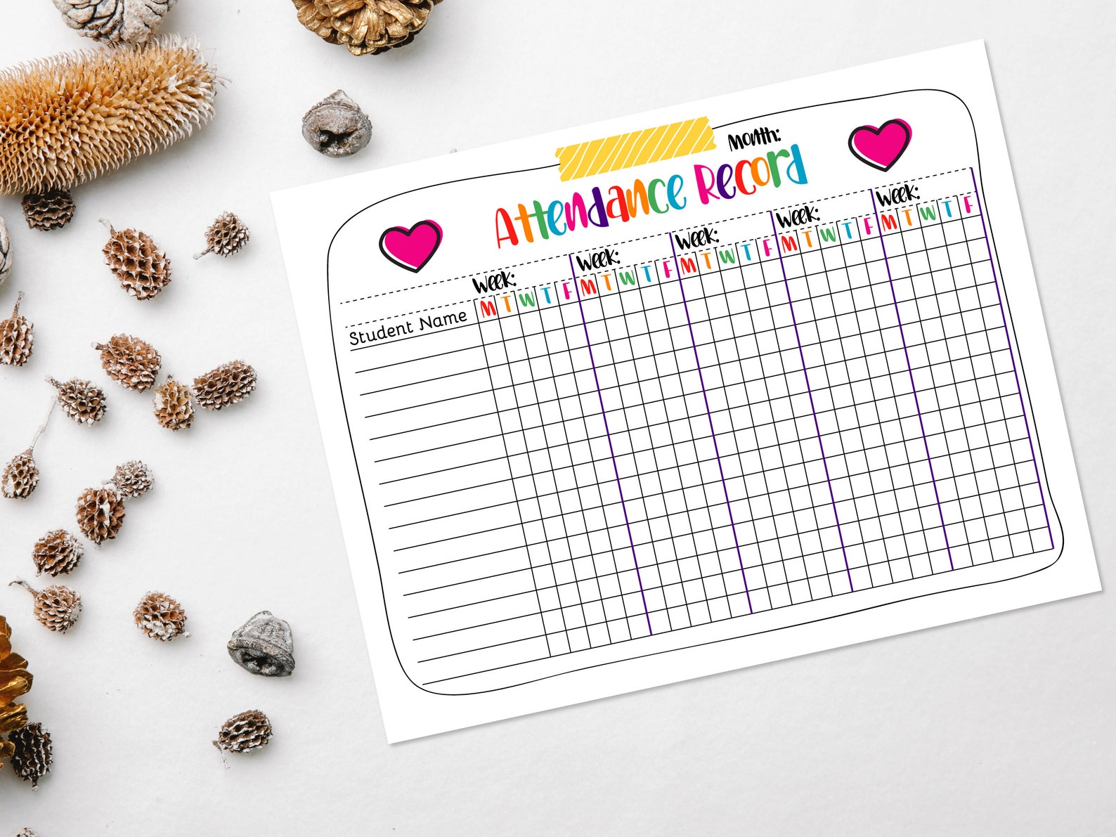 Homeschool Planner, Classroom Attendance Sheet, Teacher Log, Digital ...