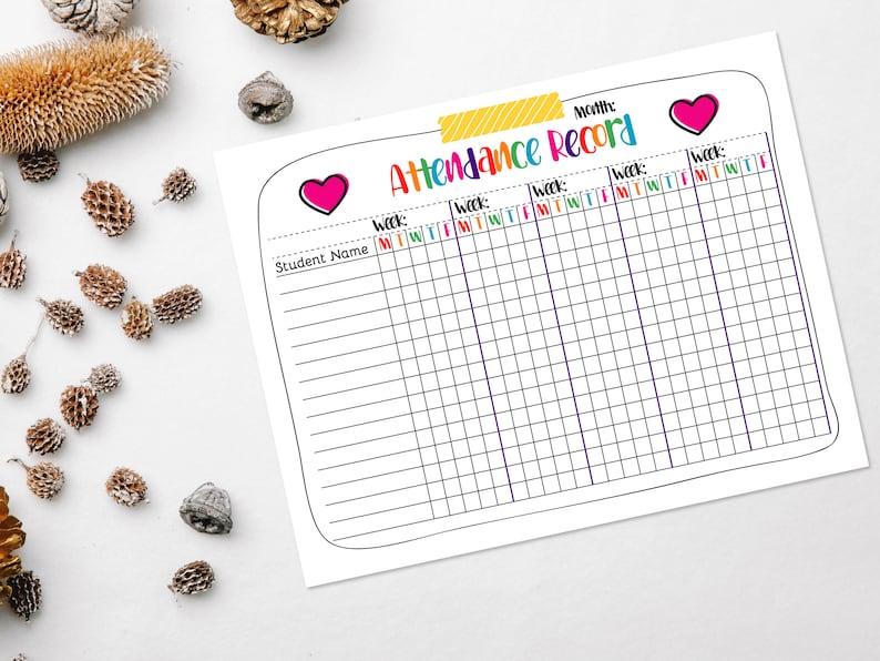 Homeschool Planner, Classroom Attendance Sheet, Teacher Log, Digital ...