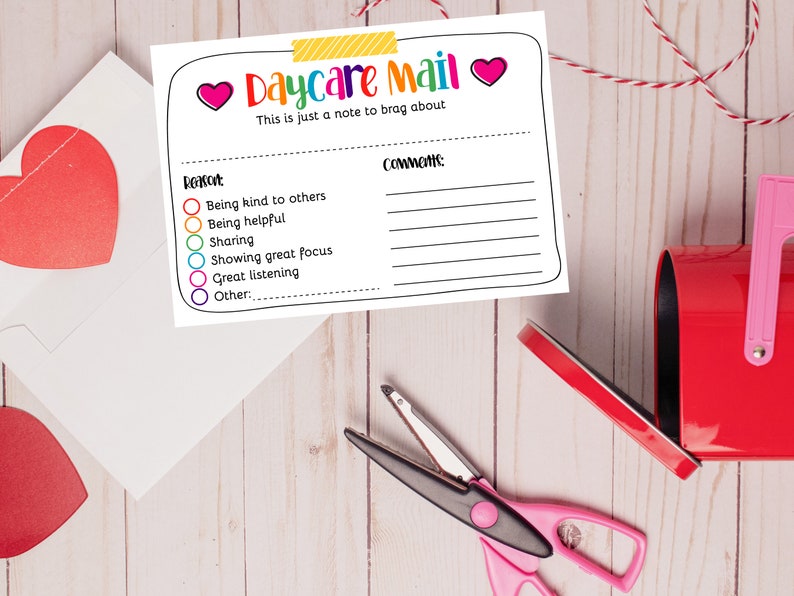 Daycare Mail, Note From Daycare Teacher, Daycare Report, Preschool ...