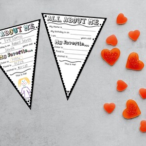 First Week Classroom Activities, All About Me Pennant, Get to Know Your ...