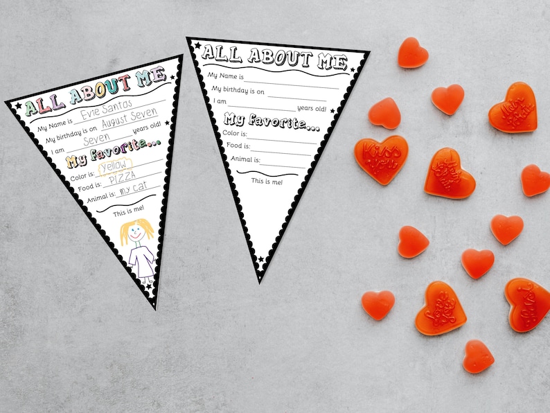 First Week Classroom Activities, All About Me Pennant, Get to Know Your ...