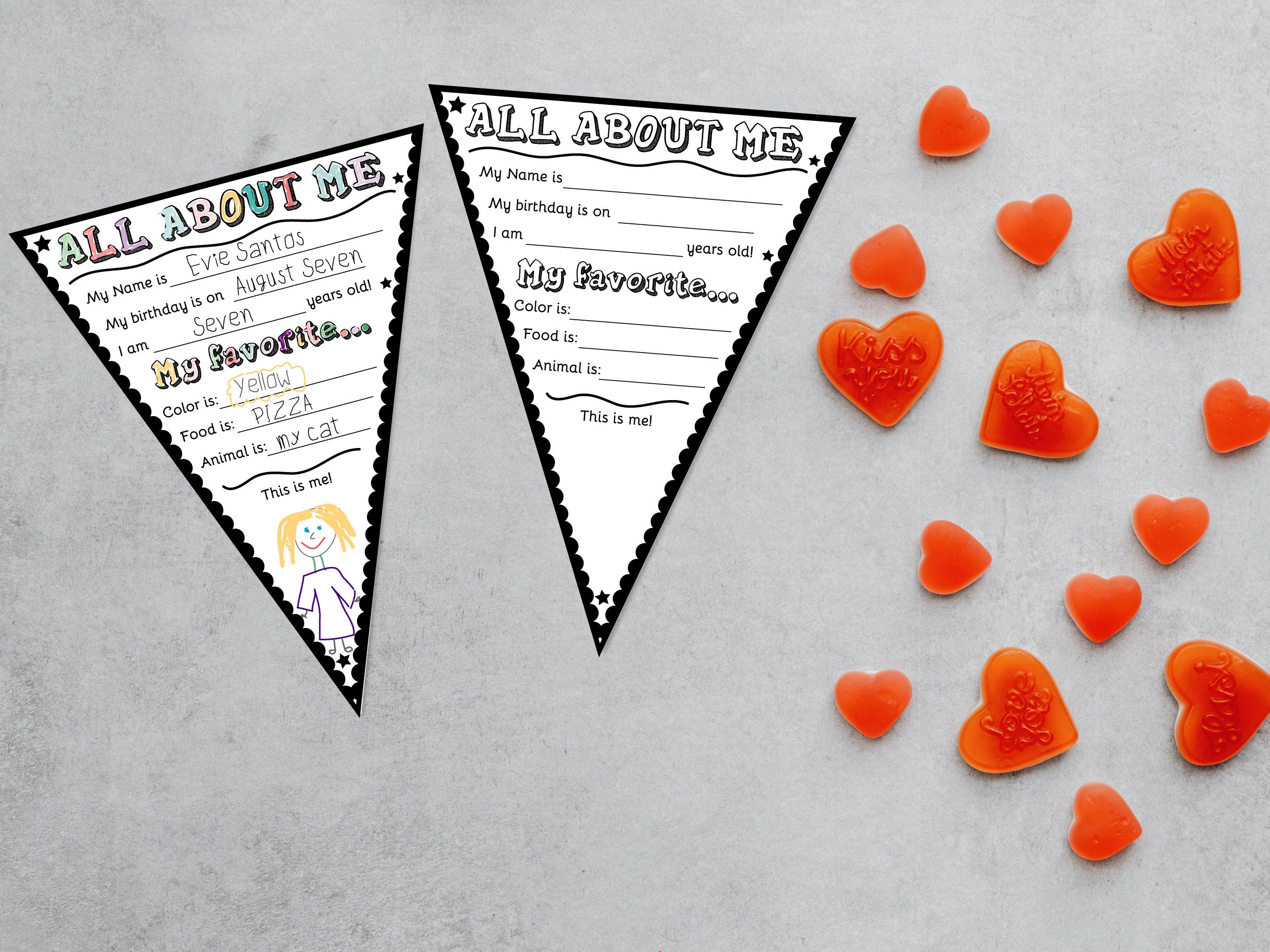 First Week Classroom Activities, All About Me Pennant, Get to Know Your ...