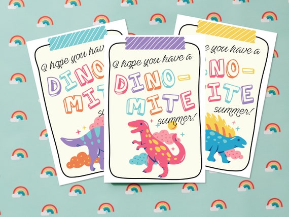 Dinomite Summer Printable Tag End of Year Teacher | Etsy