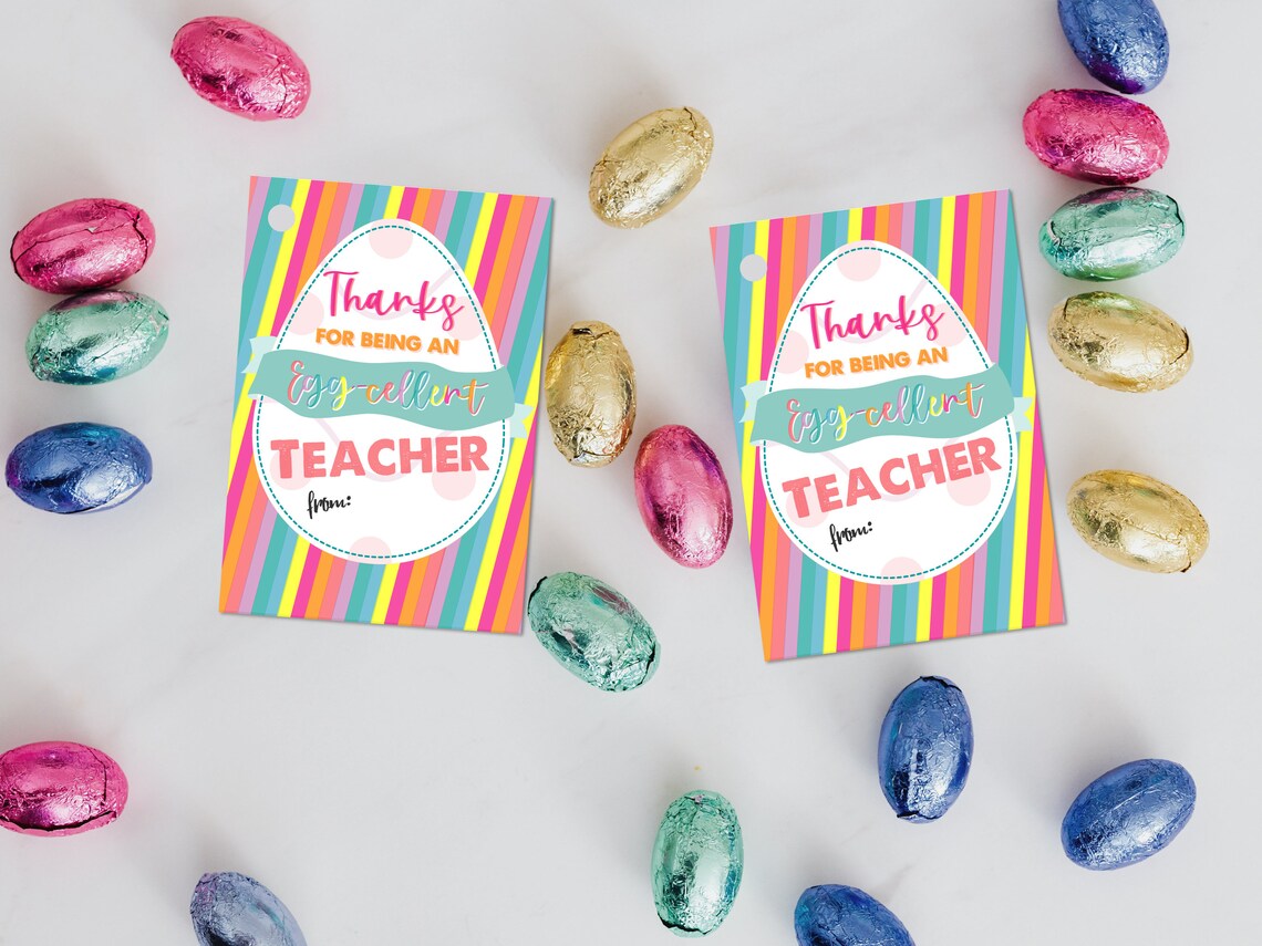 Thanks for Being an Eggcellent Teacher Easter Tags From - Etsy Australia