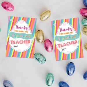 Thanks for Being an Eggcellent Teacher Easter Tags, From Student ...