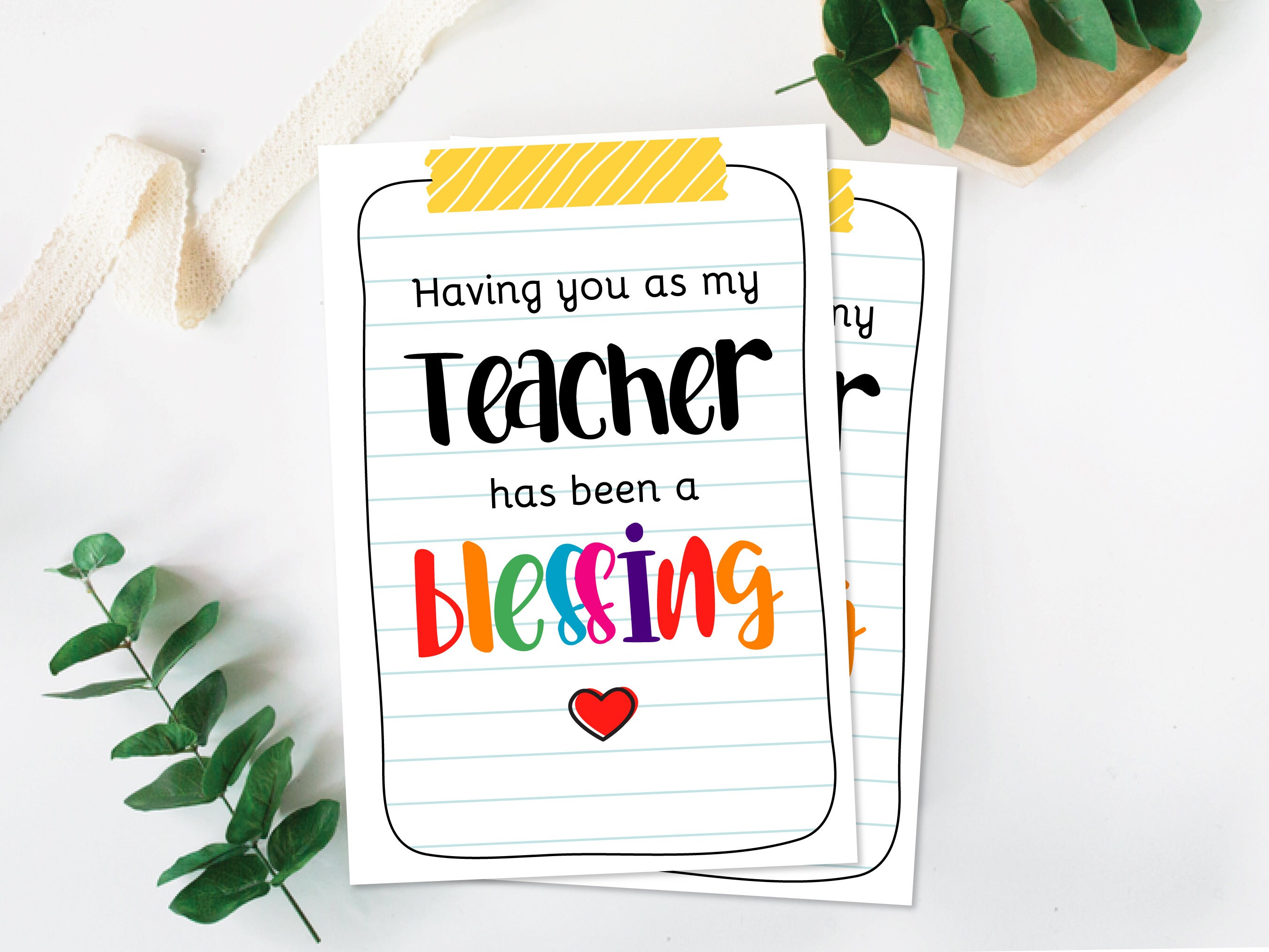 Teacher Appreciation Printable Tag, Teacher Blessing, Teacher Thank You ...