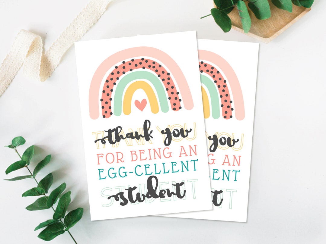 Thanks for Being an Eggcellent Student Easter Tags, From Teacher ...