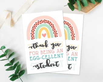 Thanks for Being an Eggcellent Teacher Easter Tags From | Etsy Australia