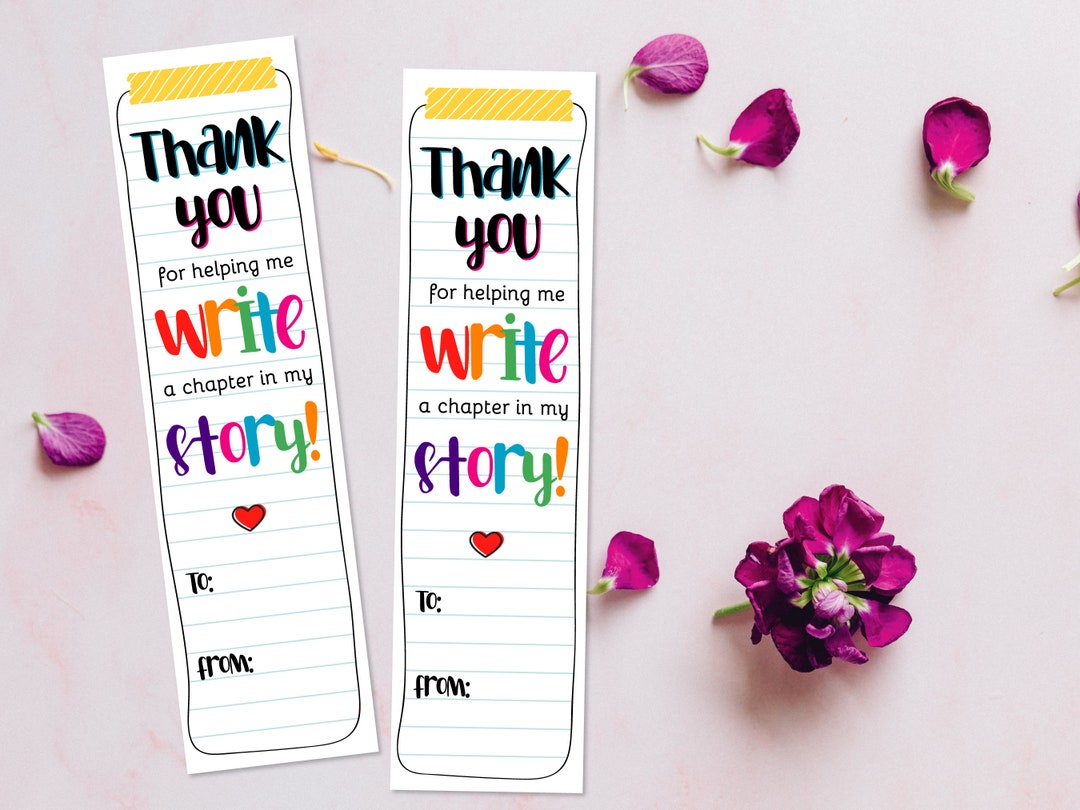 Teacher Appreciation Printable Bookmark, Write Teacher, Teacher Thank ...