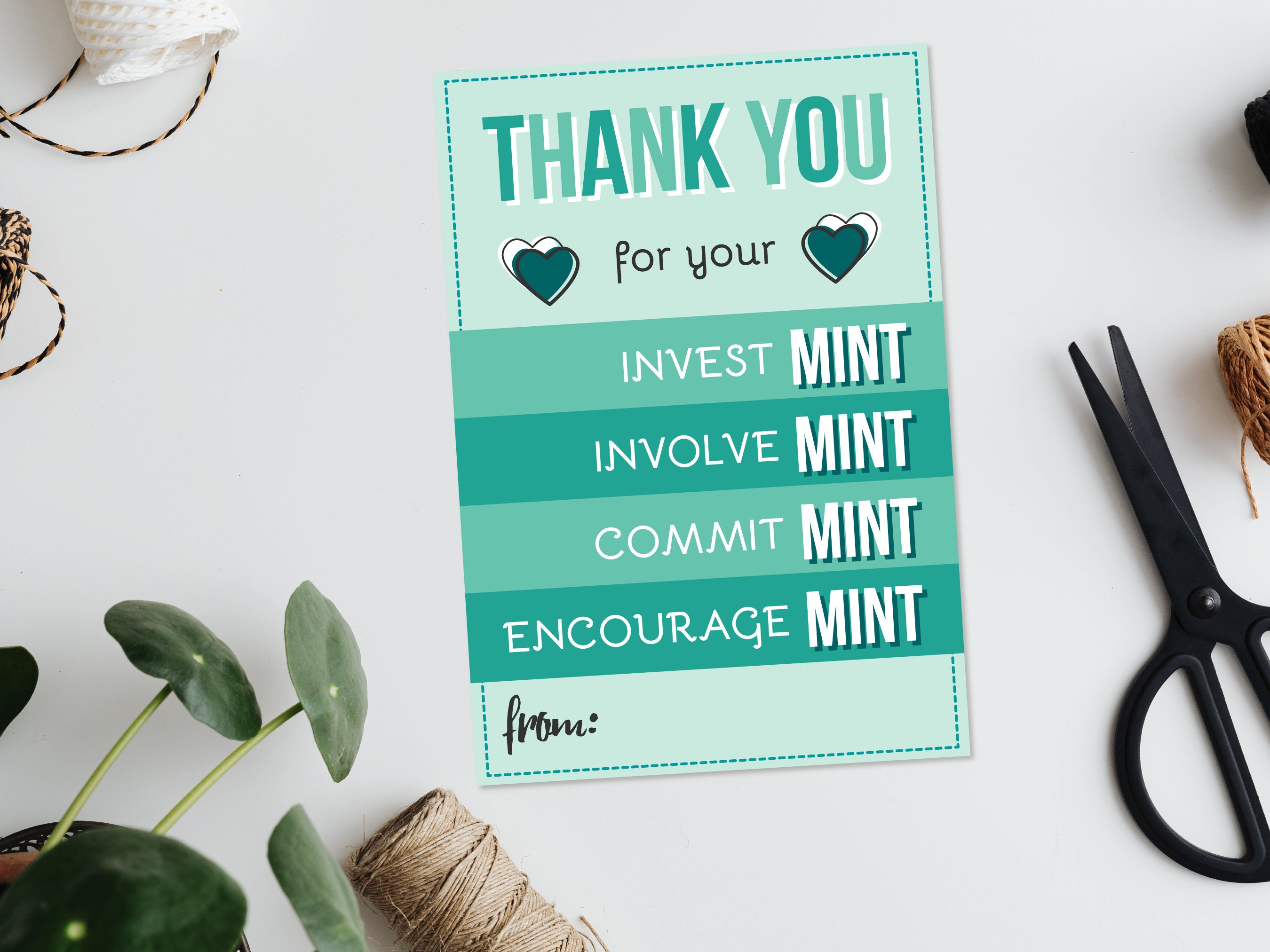 Teacher Thank You Tag, Mint Tag, Teacher Gift Tag, Teacher Thank You ...