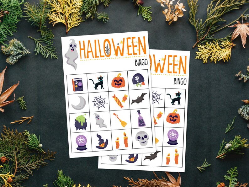 Printable Halloween Bingo, Halloween Bingo Cards, Halloween Party Games ...